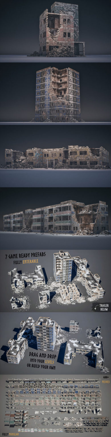 Desire FX 3d models | Modular Destroyed Buildings
