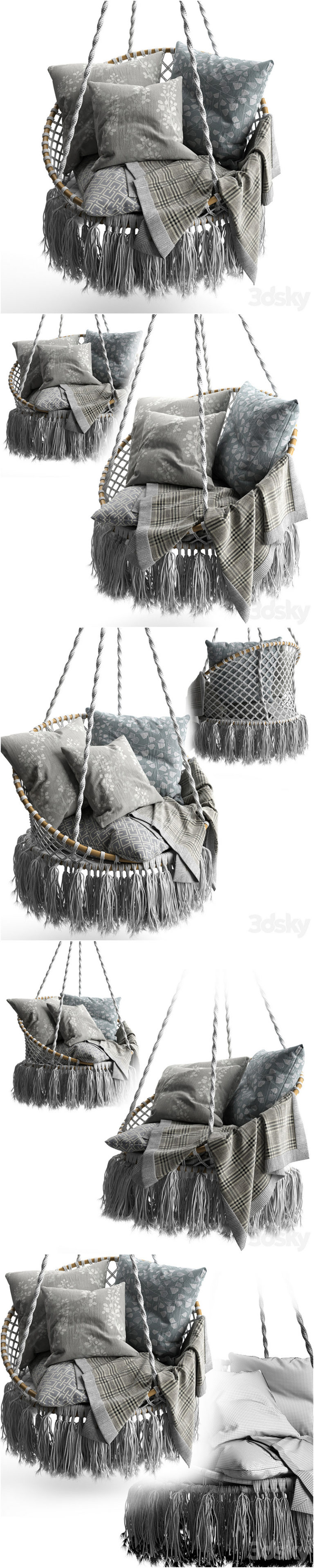 Desire FX 3d models | Rattan hammock SPELL Macrame – 3D Model