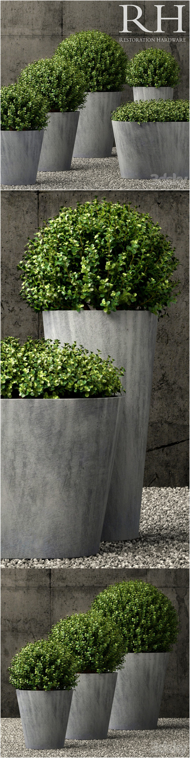 Desire FX 3d models | Restoration Hardware estate zinc round planters ...