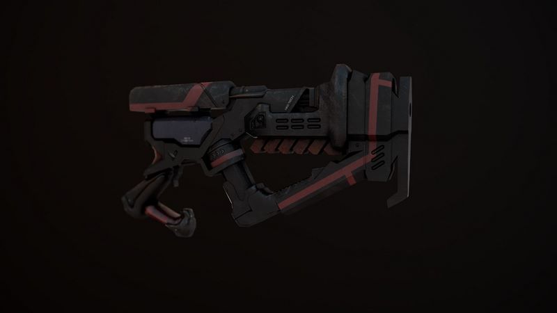 Desire FX 3d models | Sci-Fi Weapon – Cyber gun Low-poly 3D model