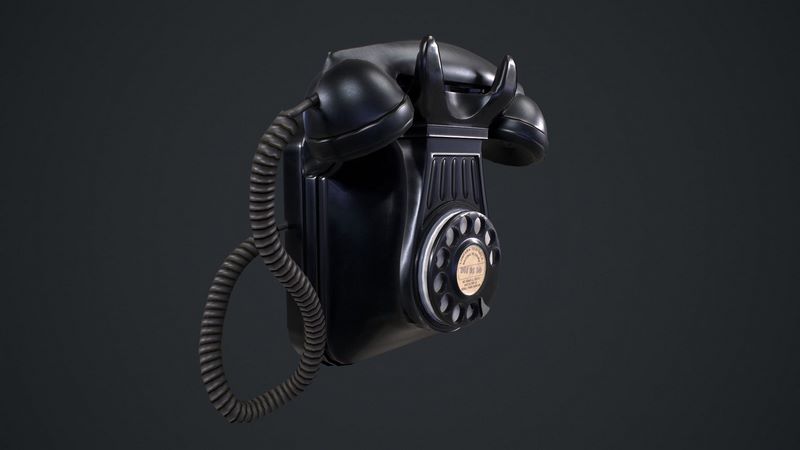 Desire FX 3d models | Old Dial Telephone Low-poly 3D model