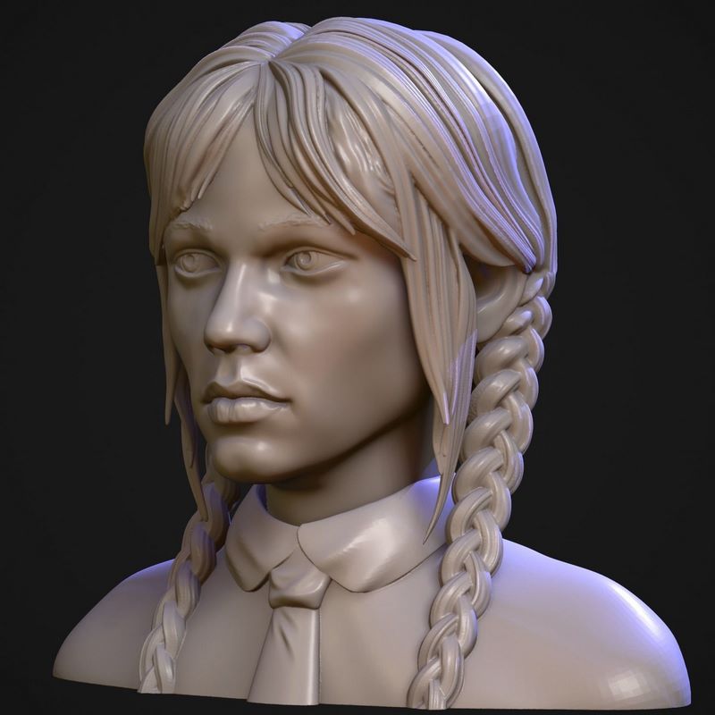 Desire FX 3d models | Wednesday Addams Bust 3D print model