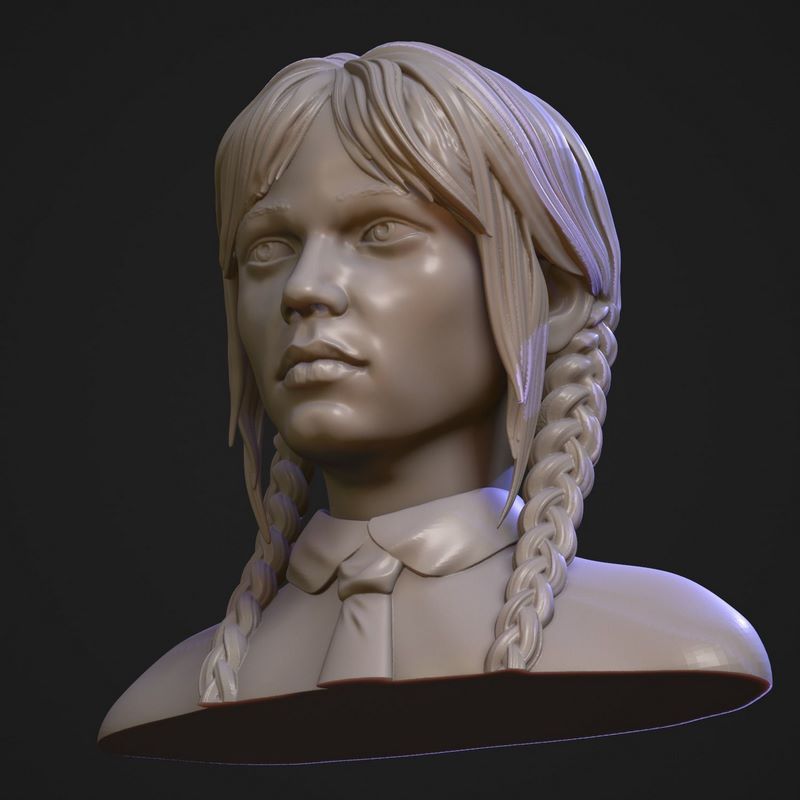 Desire FX 3d models | Wednesday Addams Bust 3D print model