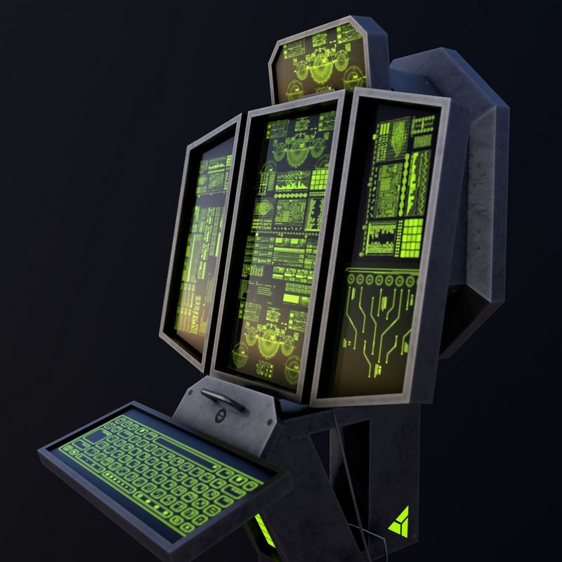 Desire FX 3d models | Sci-Fi Console-Computer 2 Low-poly 3D model