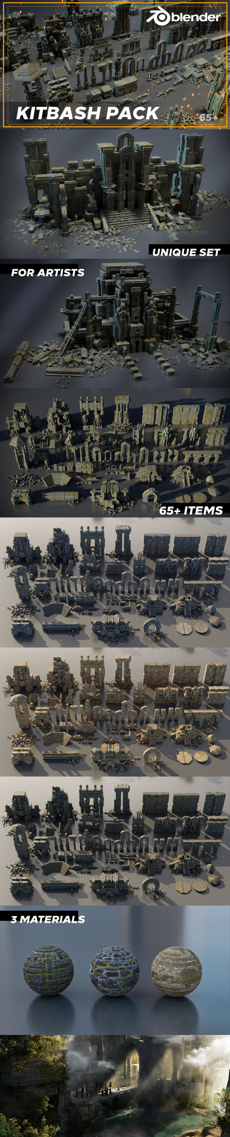 Desire FX 3d models | Ancient Temple – Ruins of the Temple – Kitbash ...