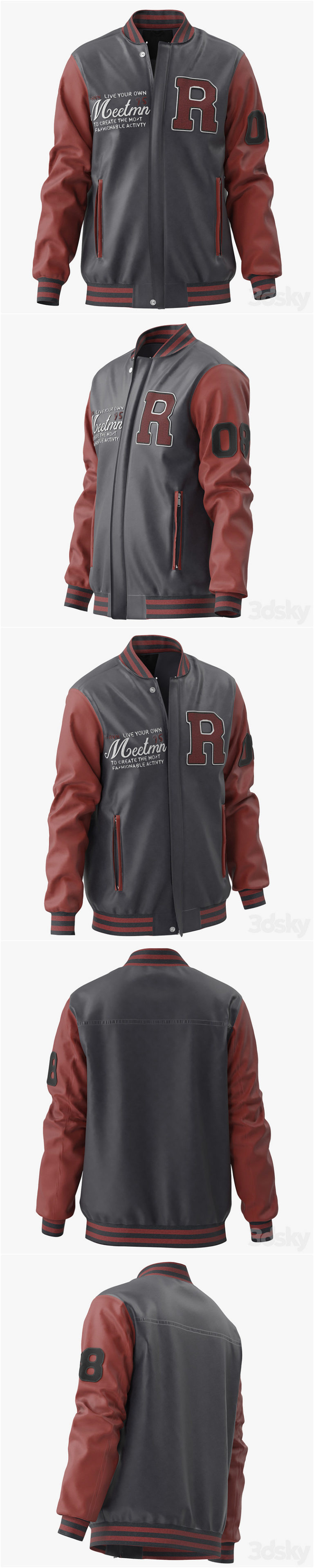 Desire FX 3d models | Men Embroidery Baseball Jackets – 3D Model