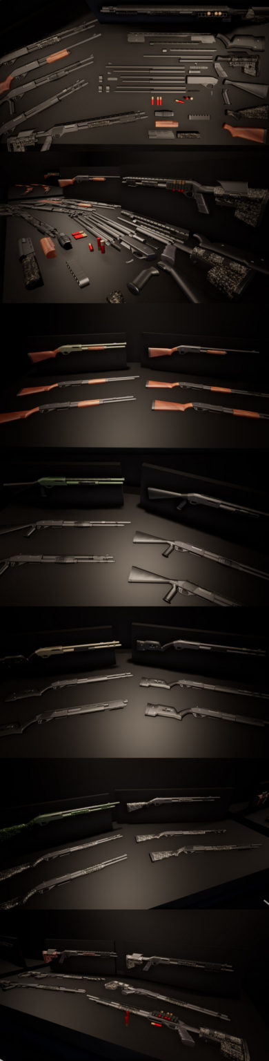Desire FX 3d models | Modular Weapons – Shotgun Pack Props