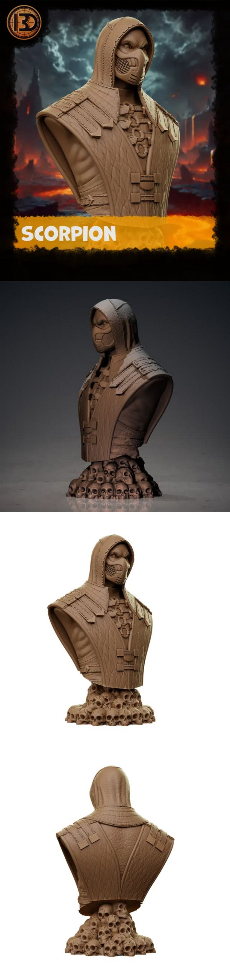 Desire FX 3d models | Scorpion Bust – Mortal Kombat – 3D Print Model