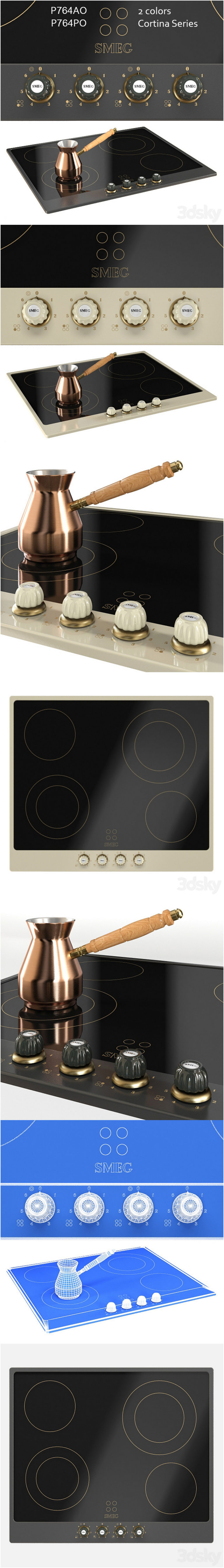 Desire FX 3d models | Smeg Cortina P764 60cm Ceramic Hob – 3D Model