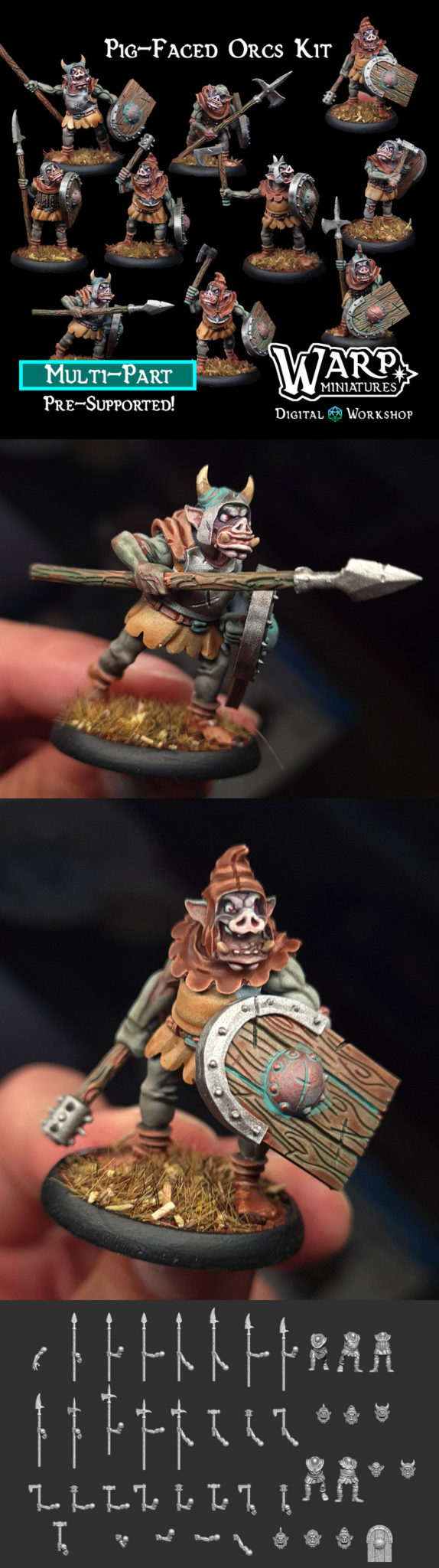 Desire FX 3d models | Warploque Miniatures – Pig-Faced Orcs Kit – 3D ...