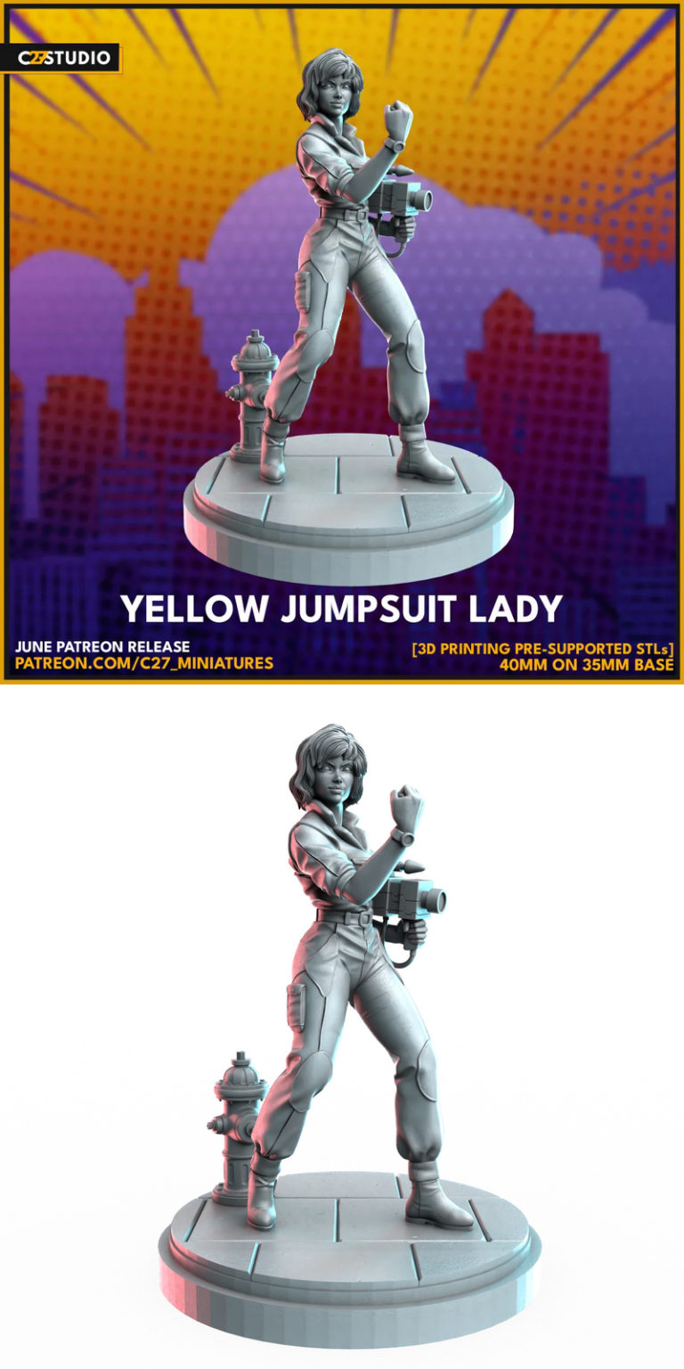 Desire FX 3d models | Yellow Jumpsuit Lady – 3D Print Model