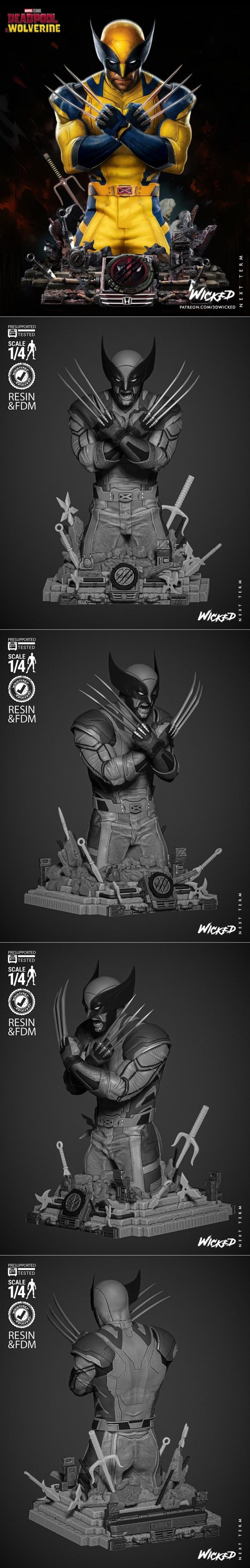 Desire FX 3d models | WICKED – Wolverine 2024 Bust – 3D Print Model STL
