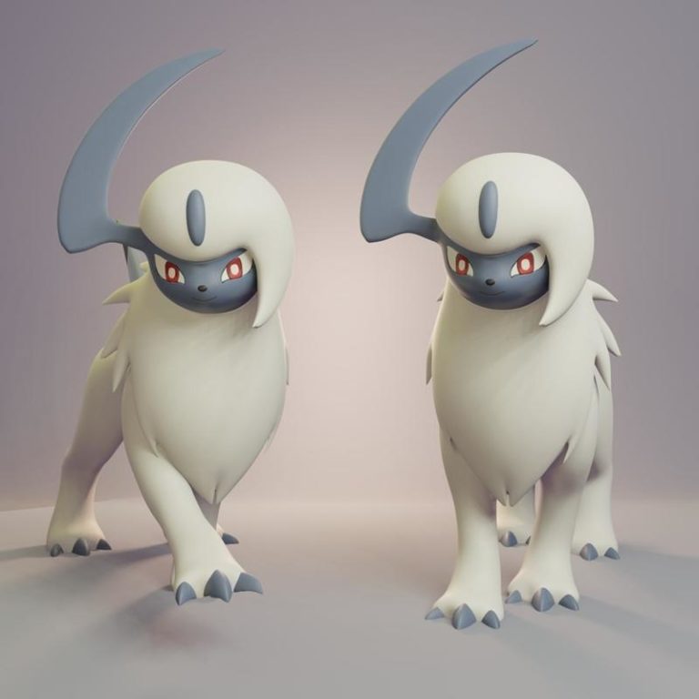 Desire FX 3d models | Pokemon – Absol with 2 poses – 3D Print Model STL