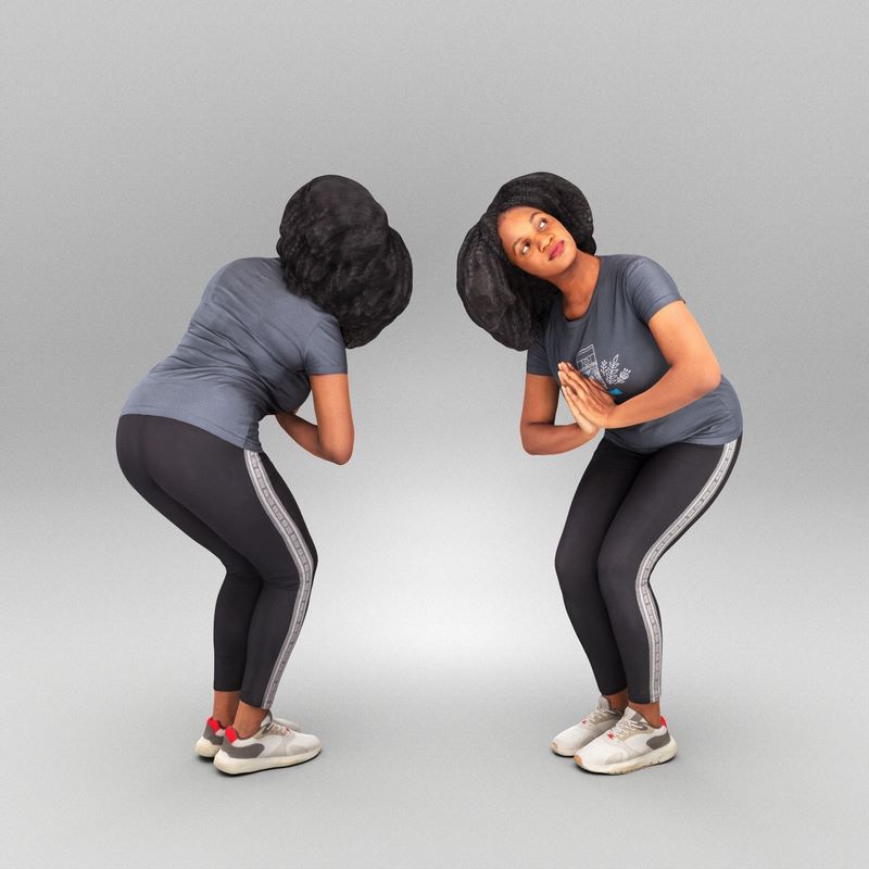 Desire FX 3d models | African woman doing yoga 436 Low-poly 3D model