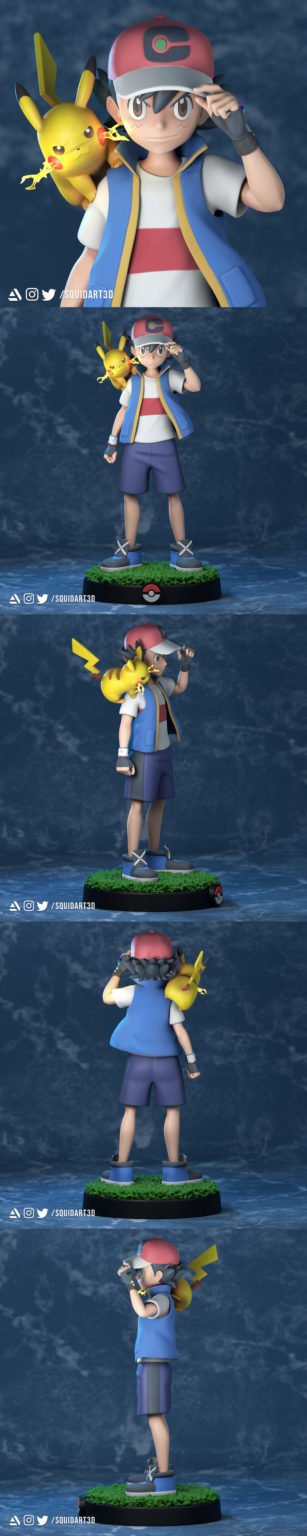 Desire FX 3d models | Ash – Satoshi and Pikachu – 3D Print Model