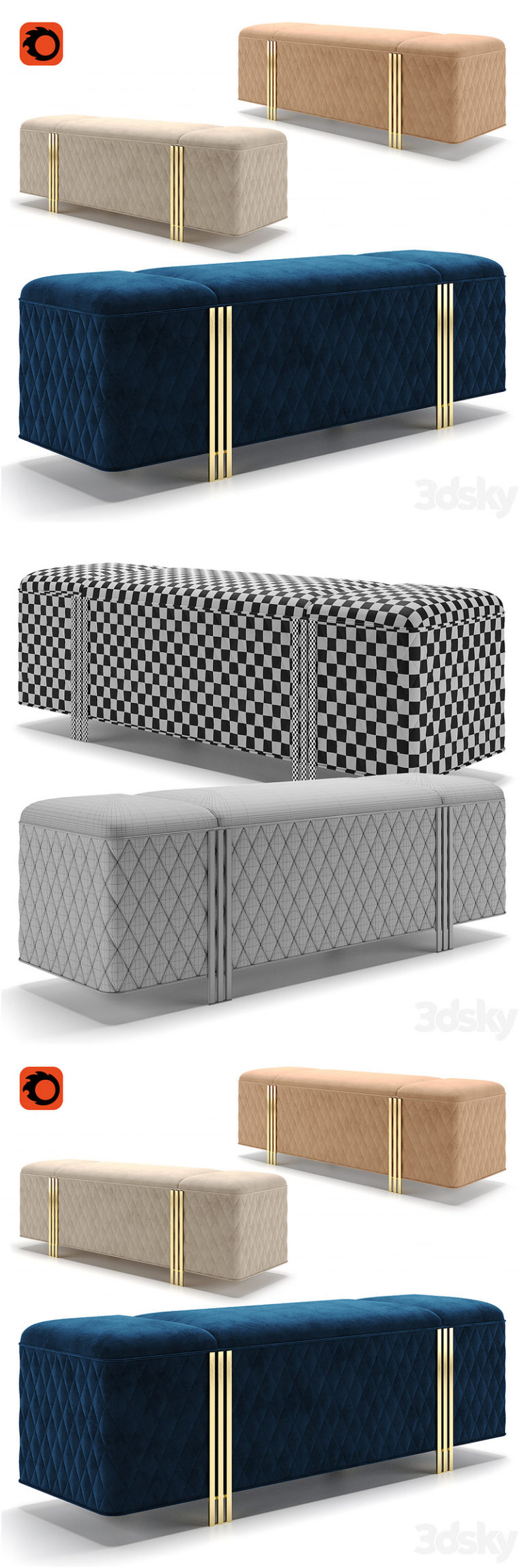 Desire FX 3d models | Bench Charlotte by MOBEL & ZEIT – 3D Model