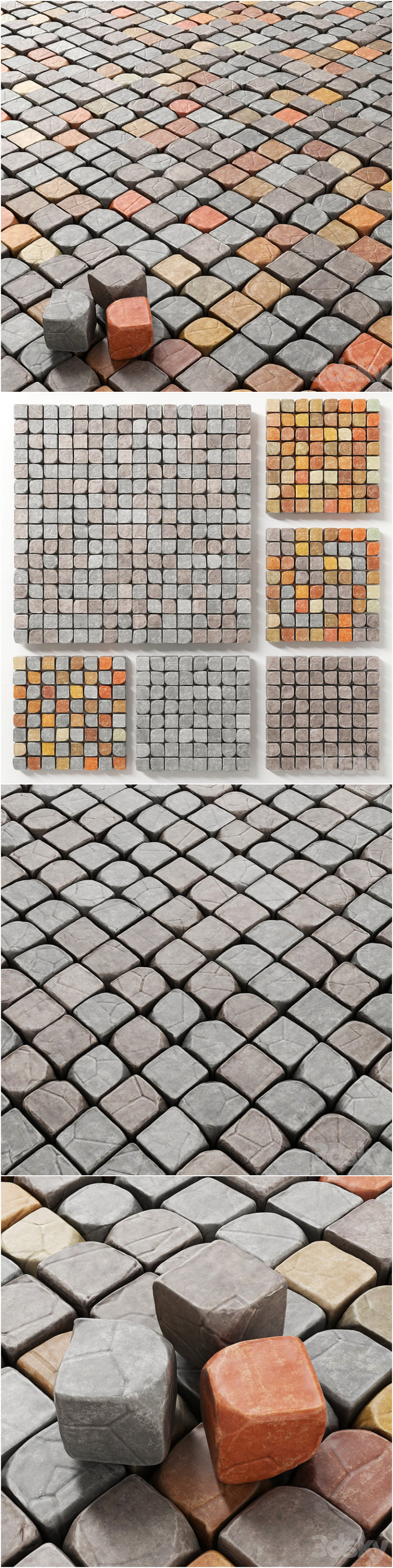 Desire FX 3d models | Cube stone granite decoration Stone cubes for ...