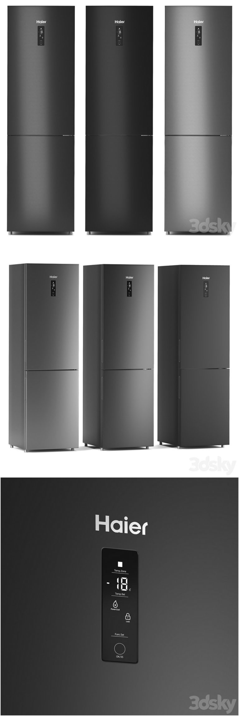 Desire FX 3d models | Fridge Haier C2F737CBXG – 3D Model