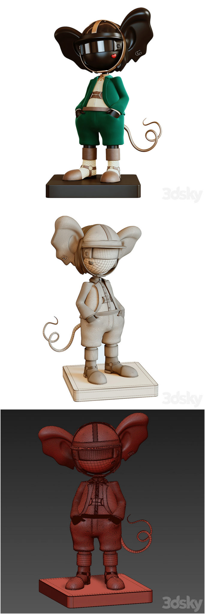 Desire FX 3d models | Gucci cartoon hipster toys Sculpture – 3D Model