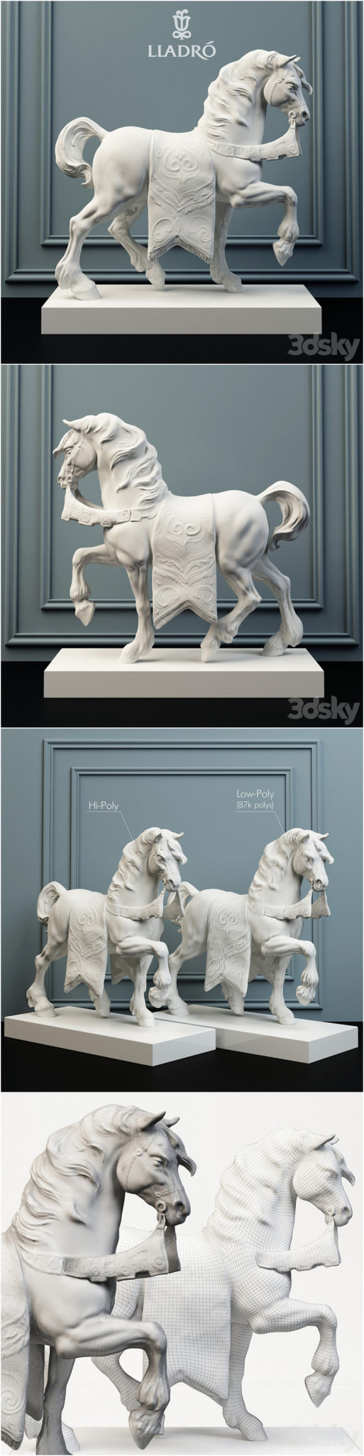 Desire FX 3d models | Lladro sculpture palace horse – 3D Model