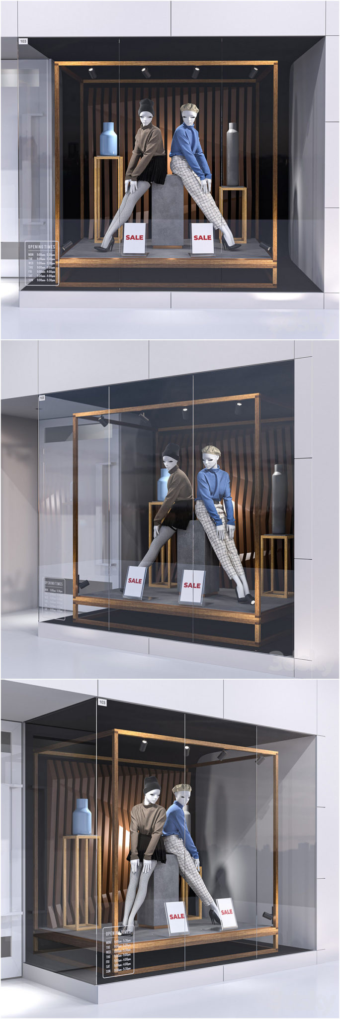 Desire FX 3d models | Shop front with female mannequin 001 – 3D Model