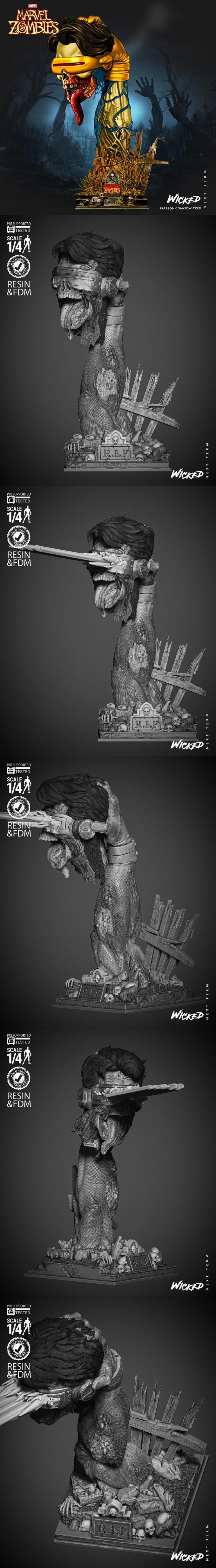 Desire FX 3d models | WICKED – Cyclops Zombie Portrait Bust – 3D Print ...