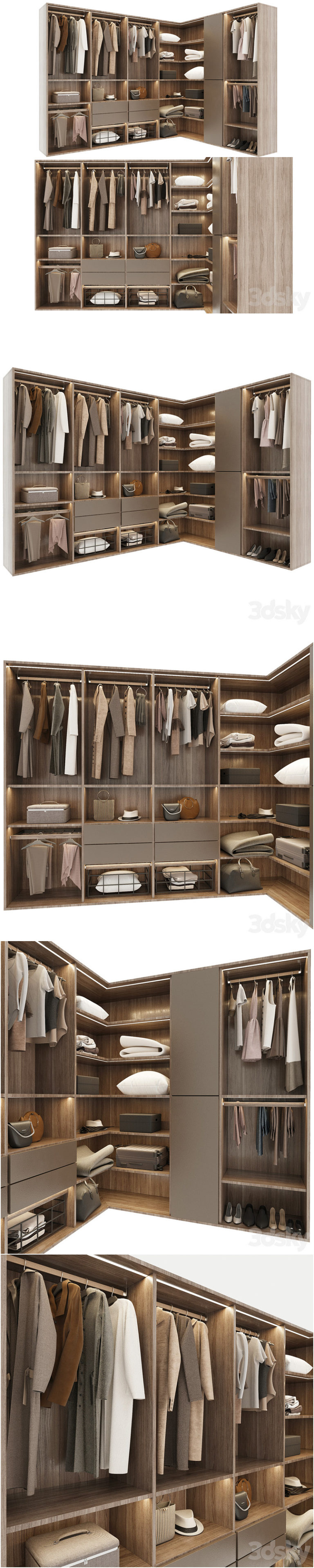 Desire FX 3d models | Wardrobe display cabinets wood fabric bag ...