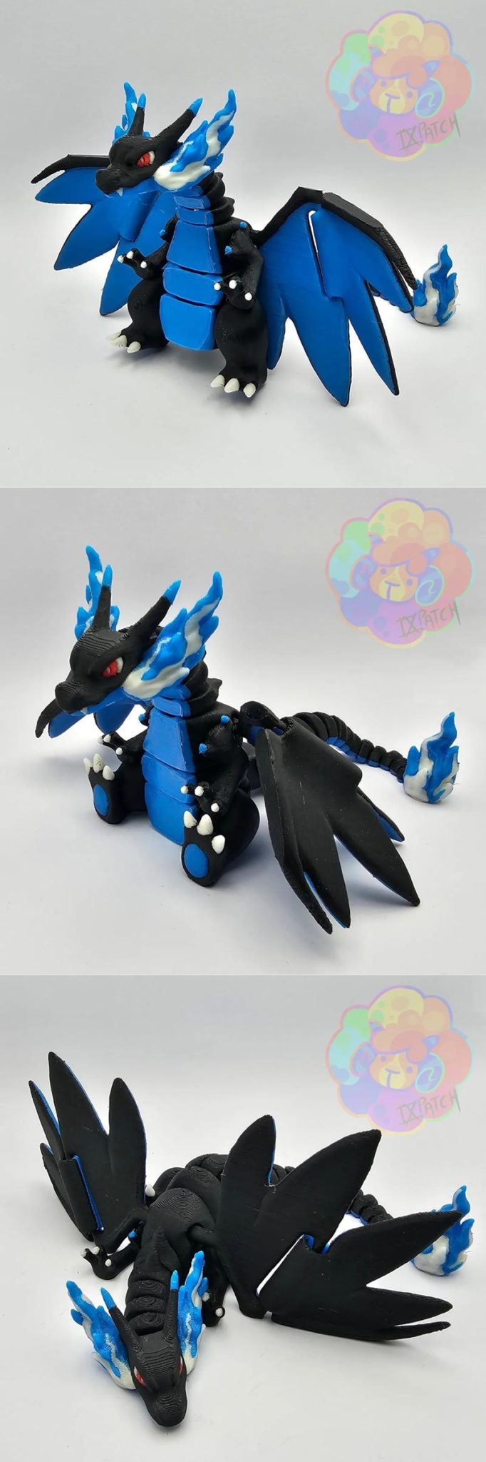 Desire FX 3d models | Mega Charizard X – Flexi – 3D Print Model STL