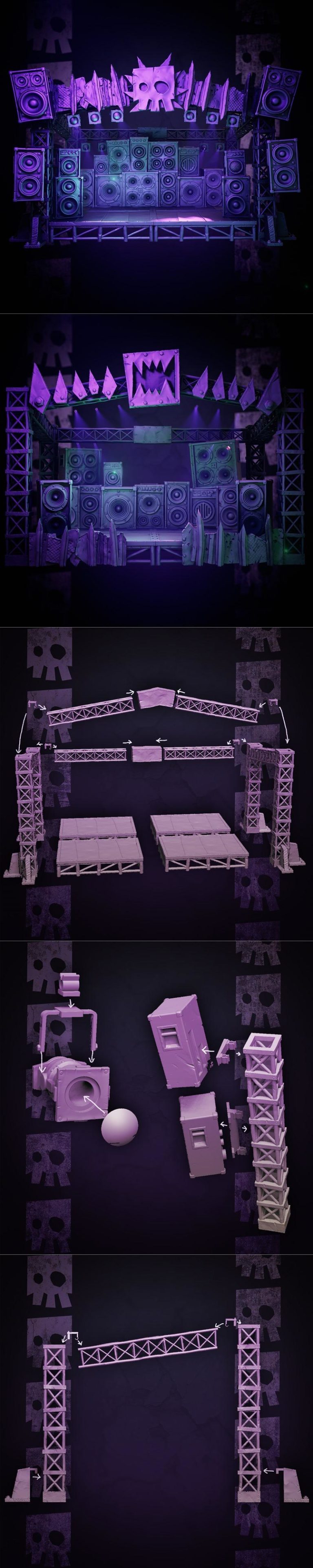Desire FX 3d models | MrModulork – Rock Stage Terrain – 3D Print Model STL