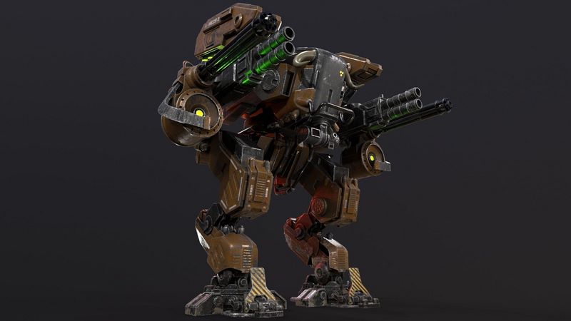 Desire FX 3d models | Mech in military style Low-poly 3D model