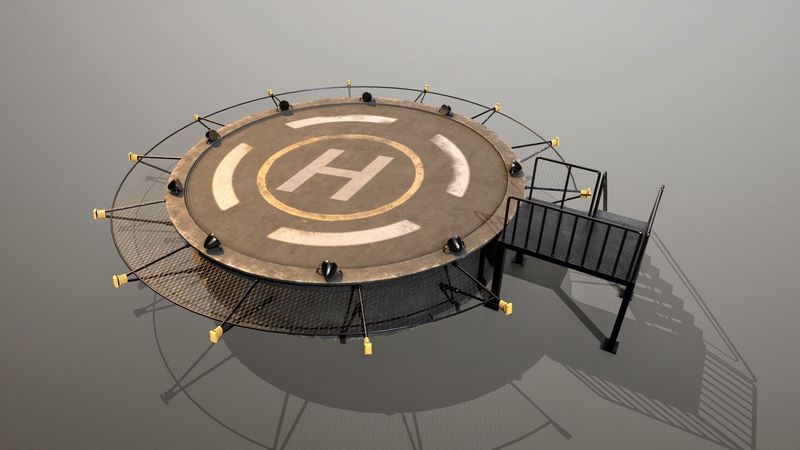 Desire FX 3d models | Helipad Circular Platform 3D model