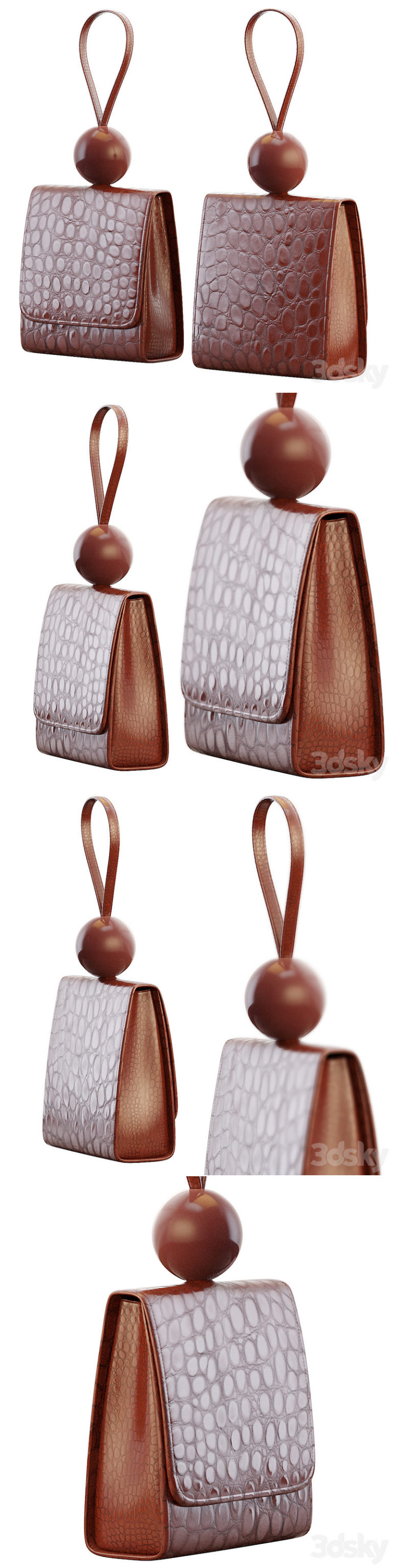 Desire FX 3d models | Bag Ball croc-effect leather tote – 3D Model