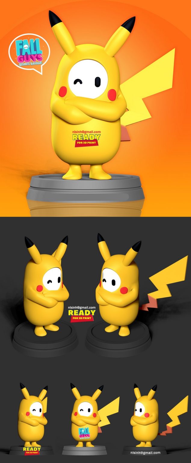 Desire FX 3d models | Fall Guys Pikachu – 3D Print Model
