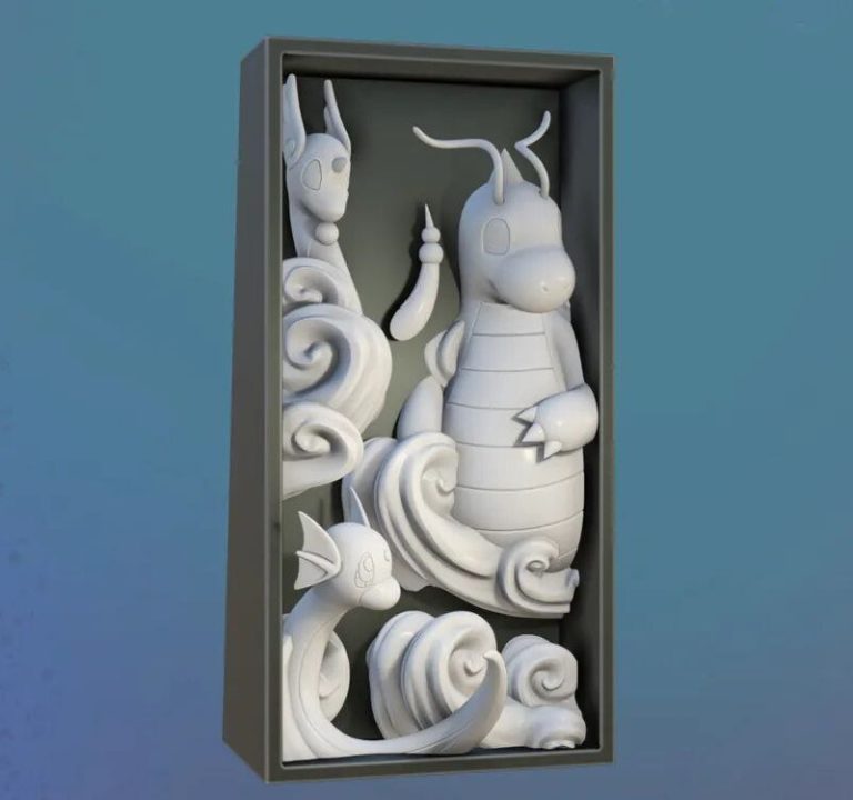 Desire FX 3d models | LIbreria Evolution Dratini Book Nook – 3D Print Model