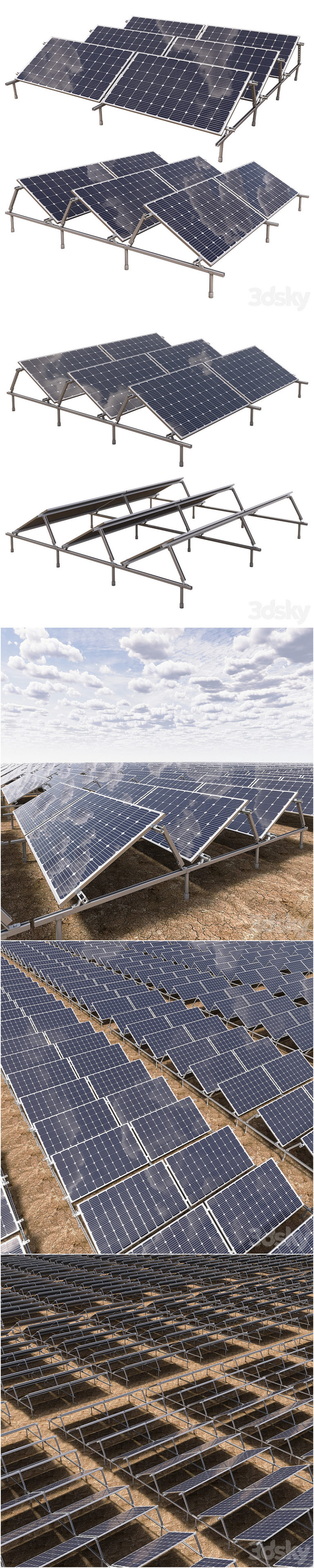 Desire FX 3d models | Solar panel power plant – 3D Model