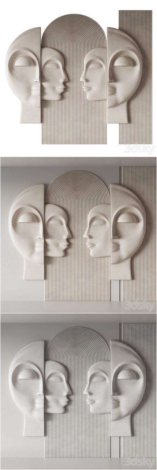 Desire FX 3d models | Wall 3D panel Faces v2 – 3D Model