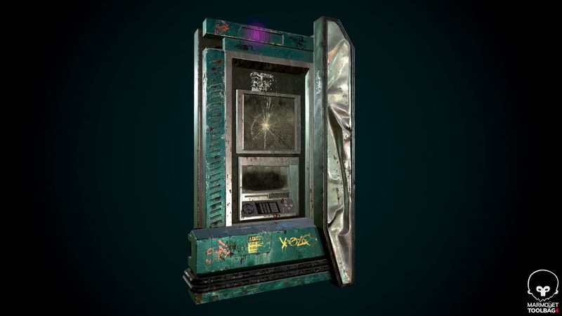 Desire FX 3d models | CyberPunk ATM Optimized FOr games Low-poly 3D model