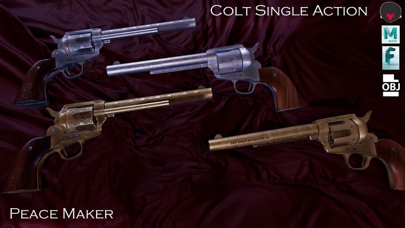 Desire FX 3d models | Colt Single Action peace maker Game Ready Model ...