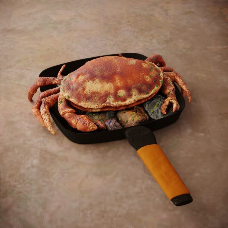 Desire FX 3d models | Boiled Crab in a Frying Pan 3D model
