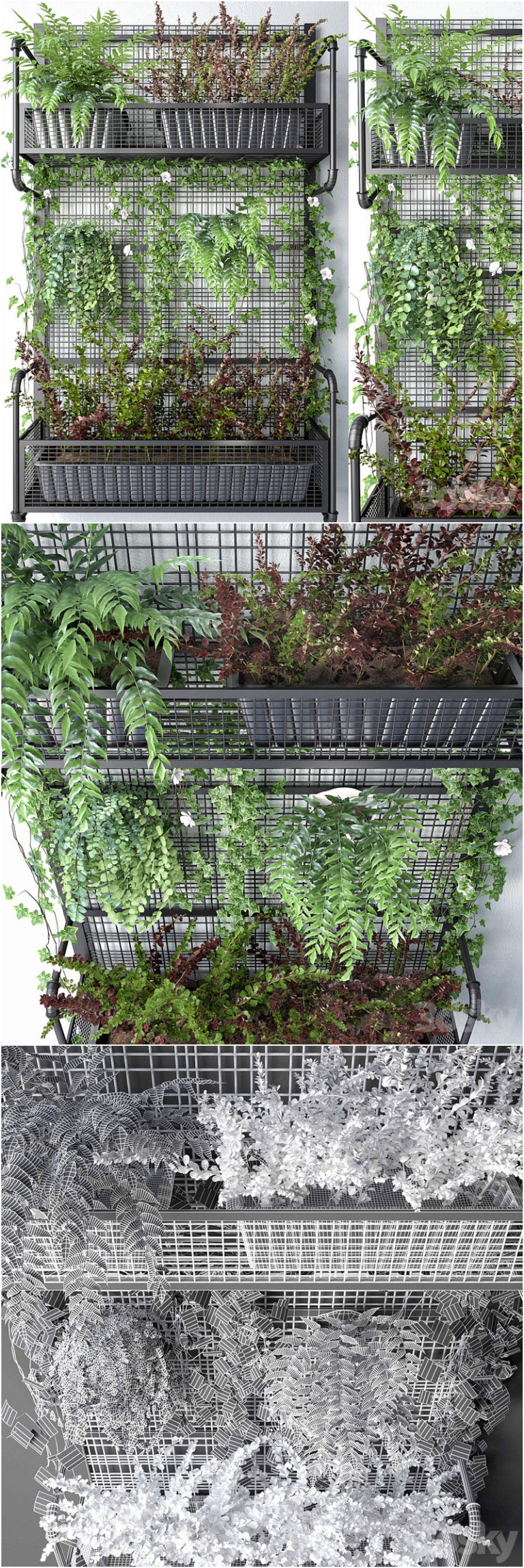 Desire FX 3d models | JC Wall Grid Plant Pot 5 – 3D Model