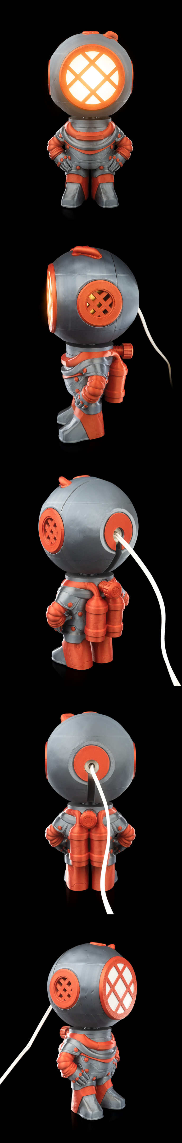 Desire FX 3d models | Mecha Diver Table Lamp – 3D Print Model