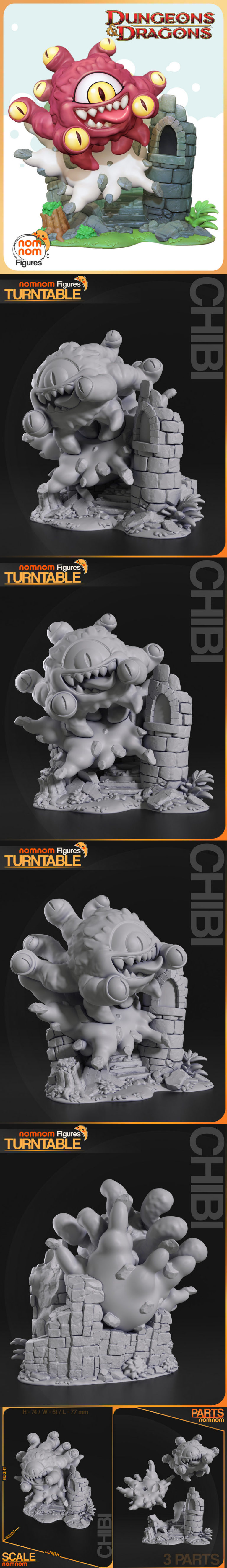 Desire FX 3d models | NomNom Figures – Chibi Beholder – 3D Print Model