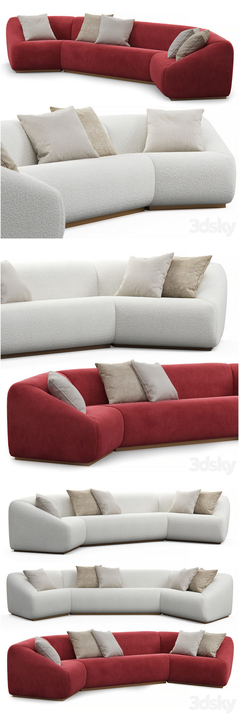 Desire FX 3d models | Stahl band pouf sectional sofa – 3D Model