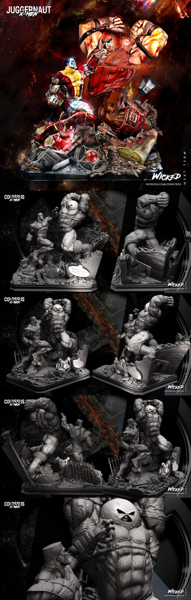 Desire FX 3d models | Wicked – Colossus and Juggernaut Diorama – 3D ...