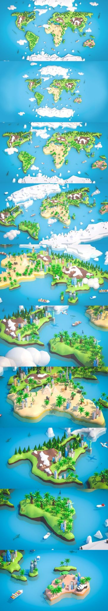 Desire FX 3d models | World Map – Low Poly Asset Pack by ithappy v1.1