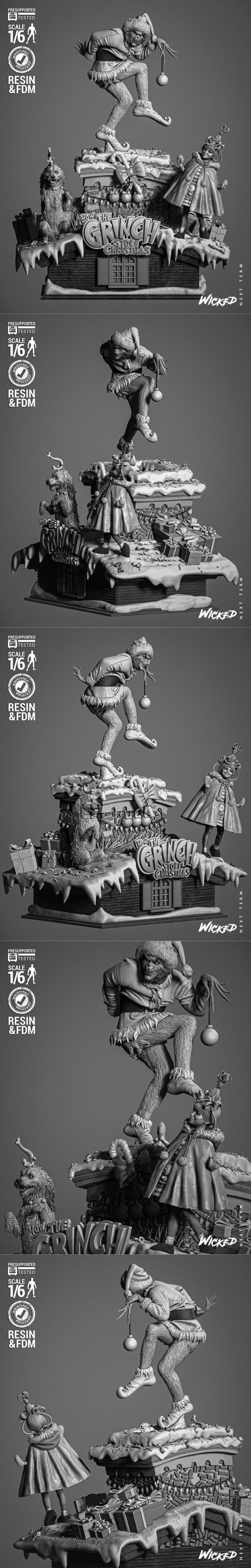 Desire FX 3d models | WICKED – Grinch, Cindy and Max Diorama – 3D Print ...