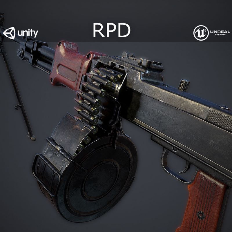 Desire FX 3d models | RPD Light Machine Gun Low-poly 3D model