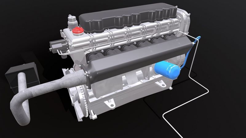 Desire FX 3d models | Diesel Engine 6 Cylinder Dismantled 3D model