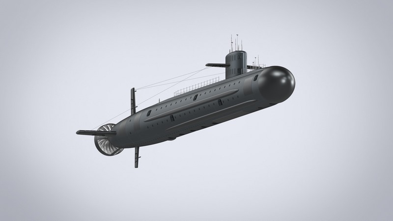 Desire FX 3d models | Nuclear powered military submarine Low-poly 3D model