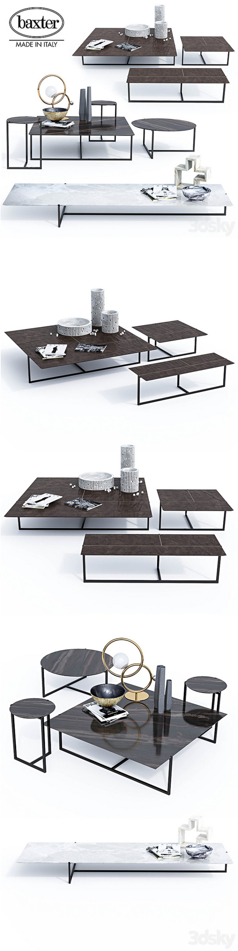 Desire FX 3d models | Baxter tables Icaro set – 3D Model